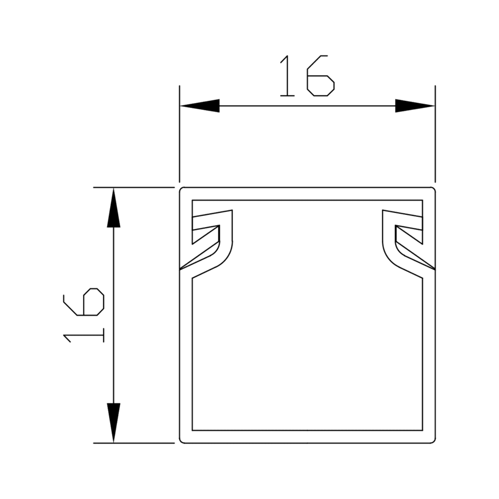 16x16 Mini Cable Trunking - A Plus Plastic & Electric